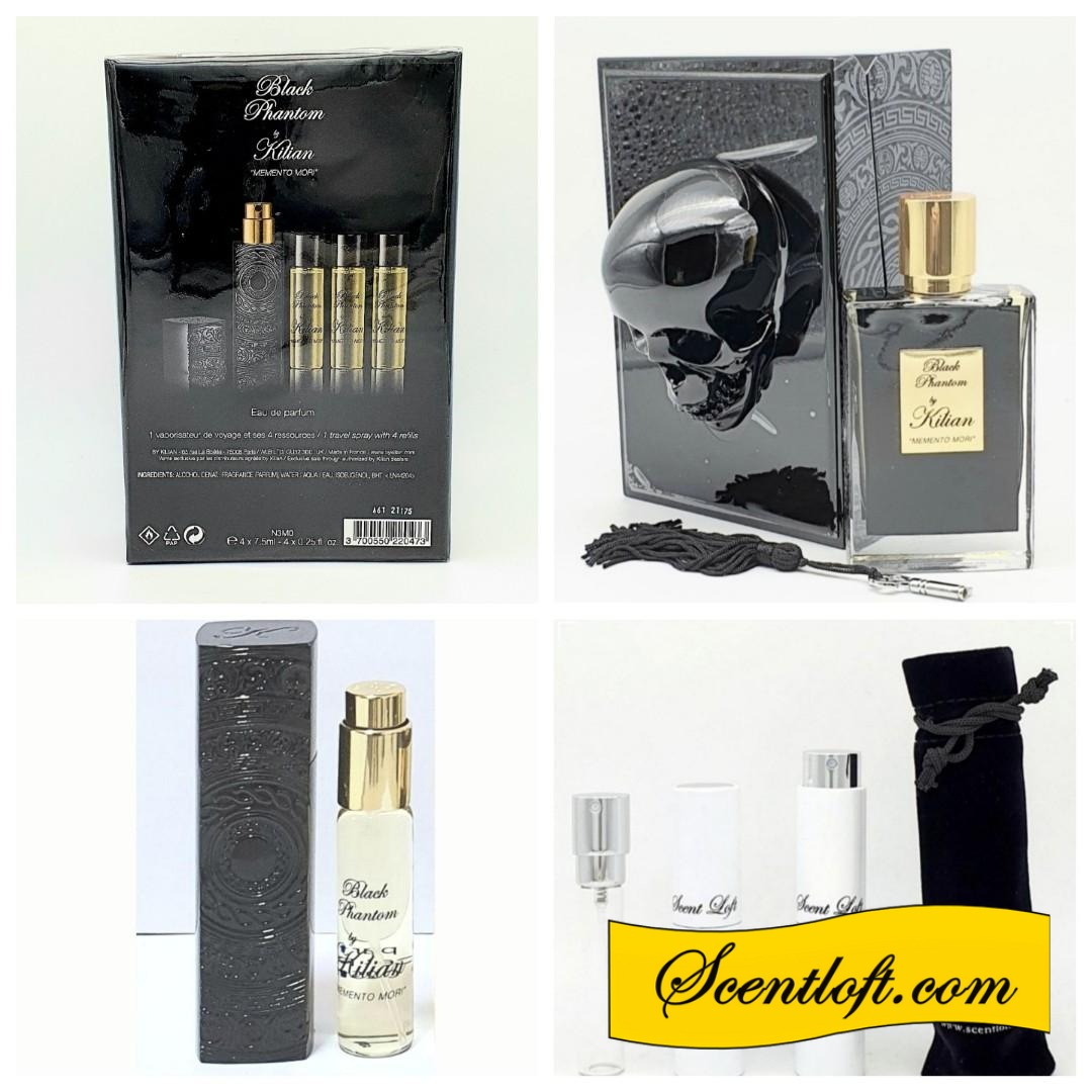 KILIAN Black Phantom "Memento Mori" decants/ 7.5 ml atomizer, Travel ...