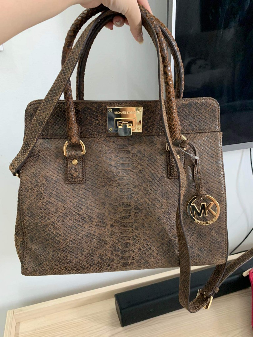 Limited Edition Michael Kors Python Embossed Leather tote, Luxury, Bags ...