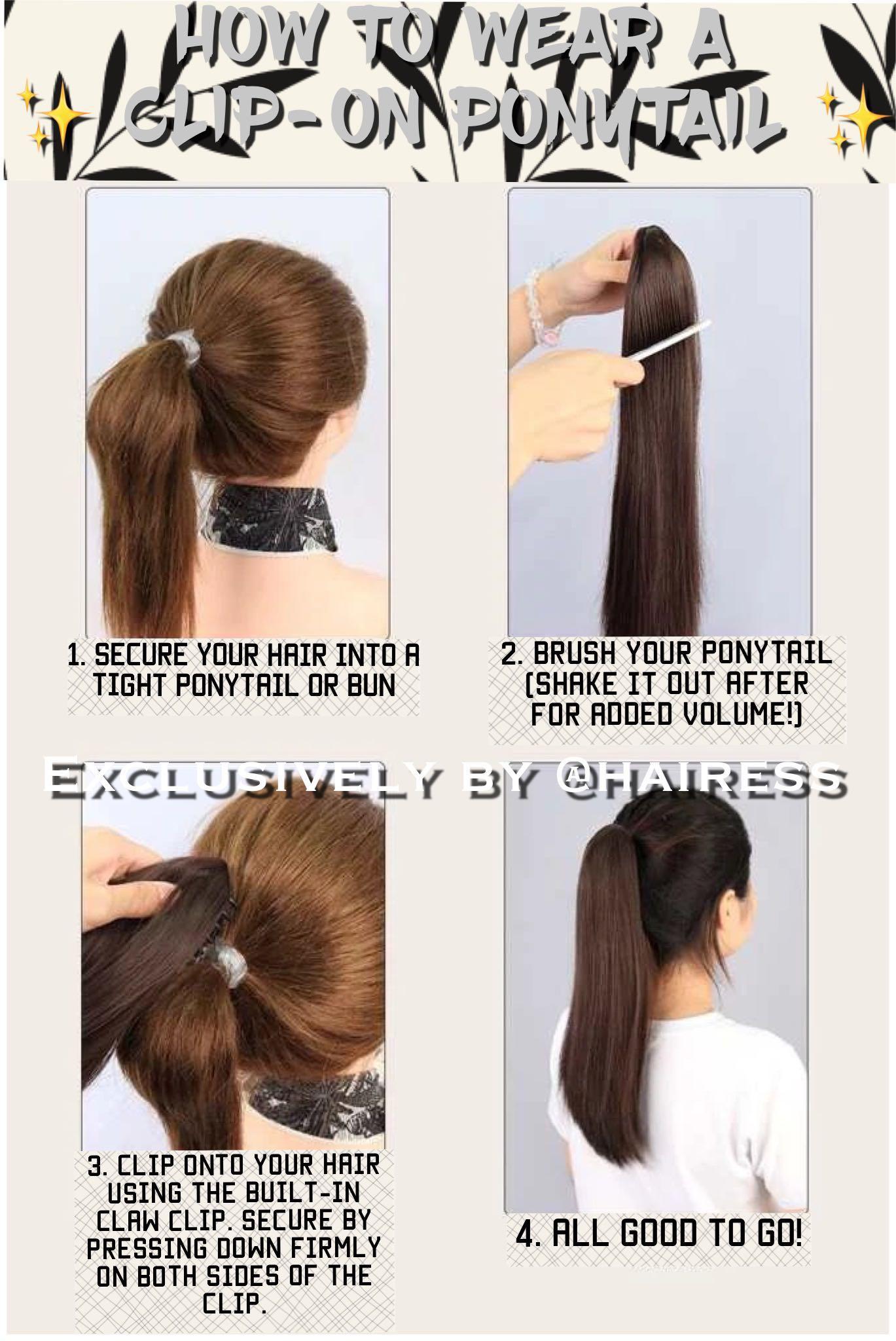 LYLA by Hairess | Natural Brown Ombre Long Straight Ponytail Claw Clip ...