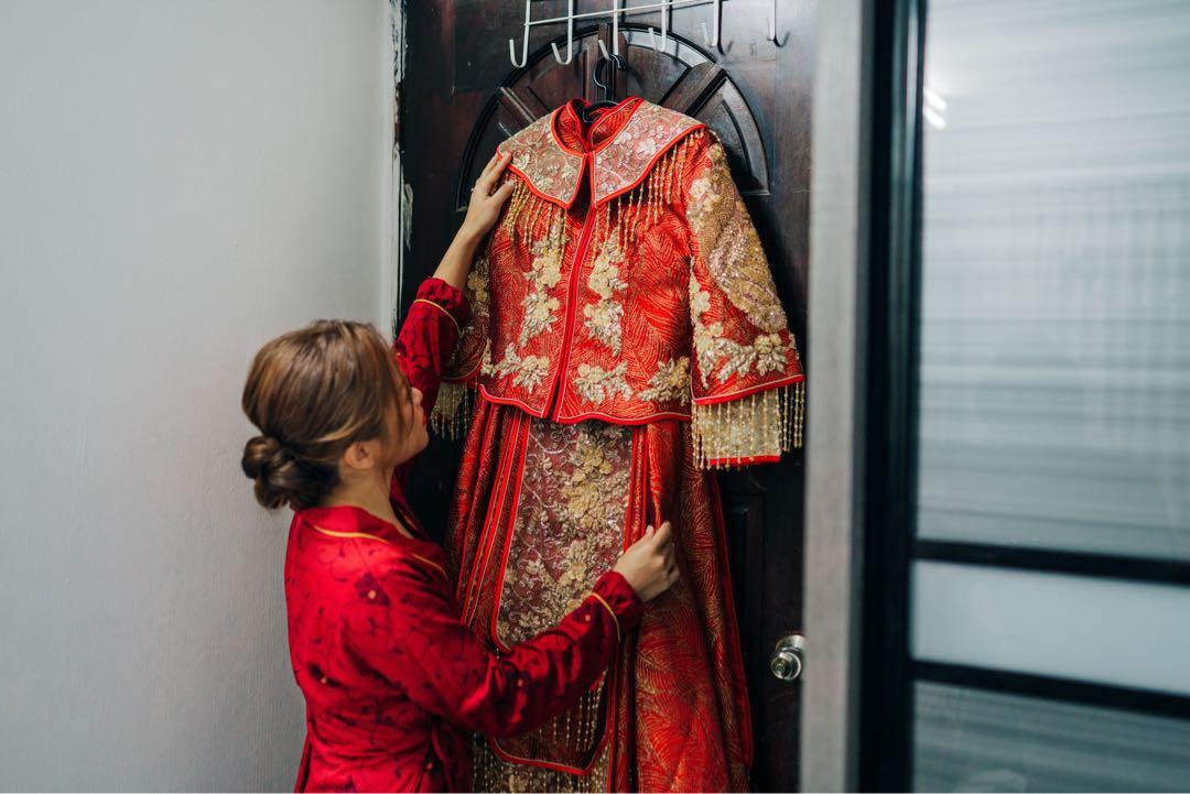 Matching Chinese Kua Set with Hair accessories , Women's Fashion ...