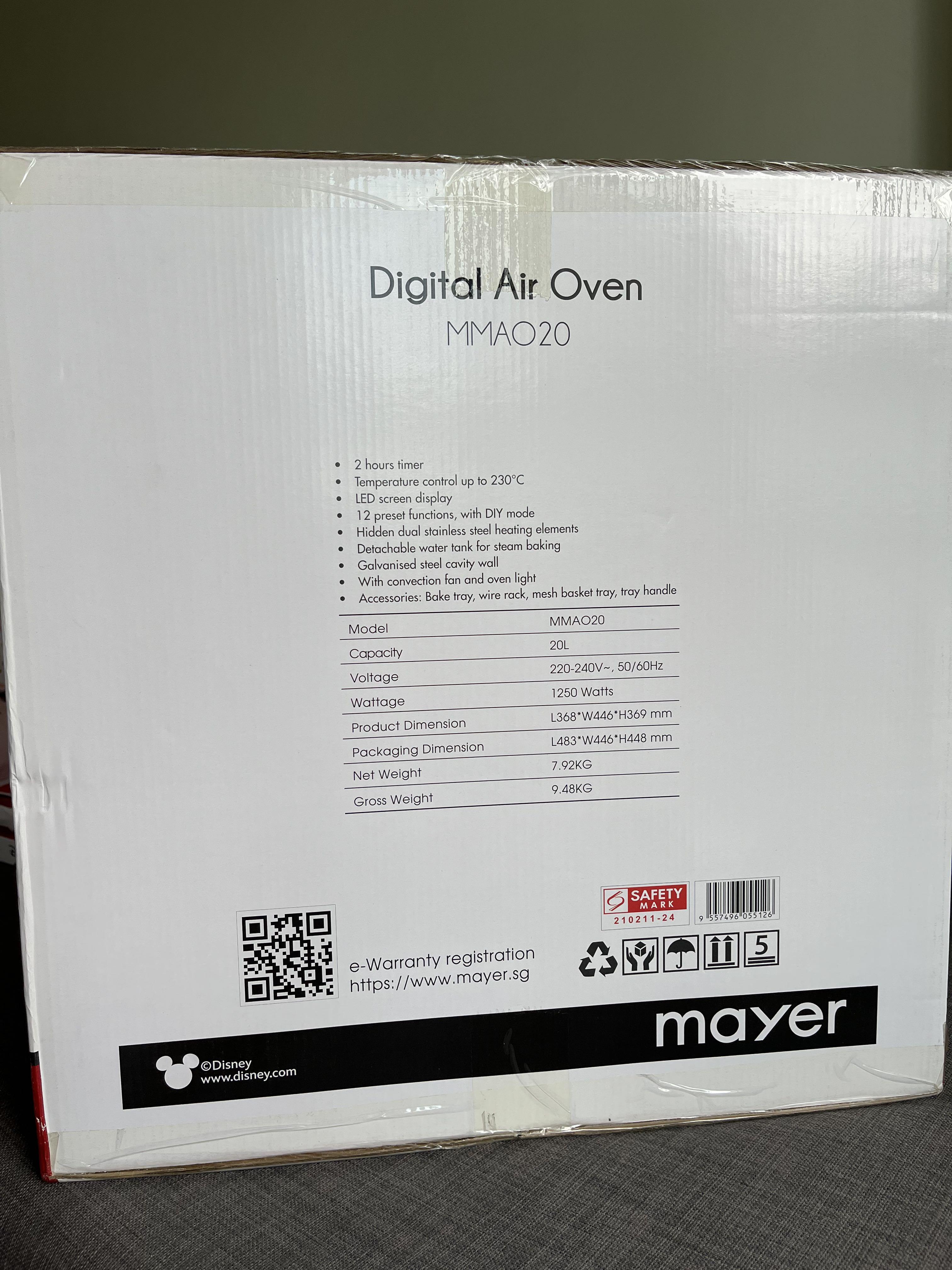 Mayer x Minnie Mouse Digital Air Oven 20L, TV & Home Appliances ...