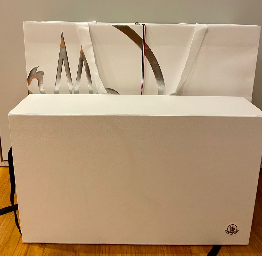 Moncler Paper Bag + Box, Luxury, Bags & Wallets on Carousell