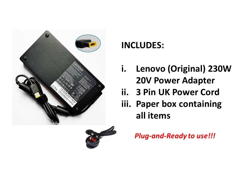 (ORIGINAL) ThinkPad Lenovo 230W AC Adapter (Slim Tip) with UK 3 pin ...