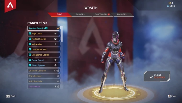 [PC] Wraith heirloom w/ 101 Legendaries, S4 Flatline & S5 Wingman (Apex ...