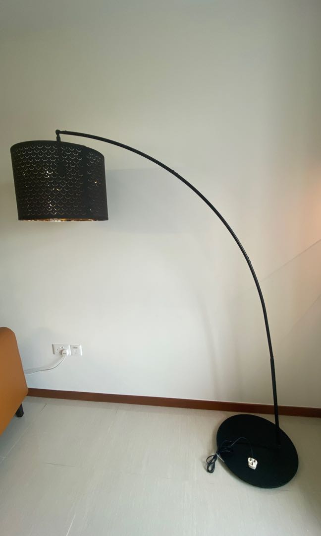 Pre-owned Ikea floor lamp, arched, black colour, Furniture & Home ...