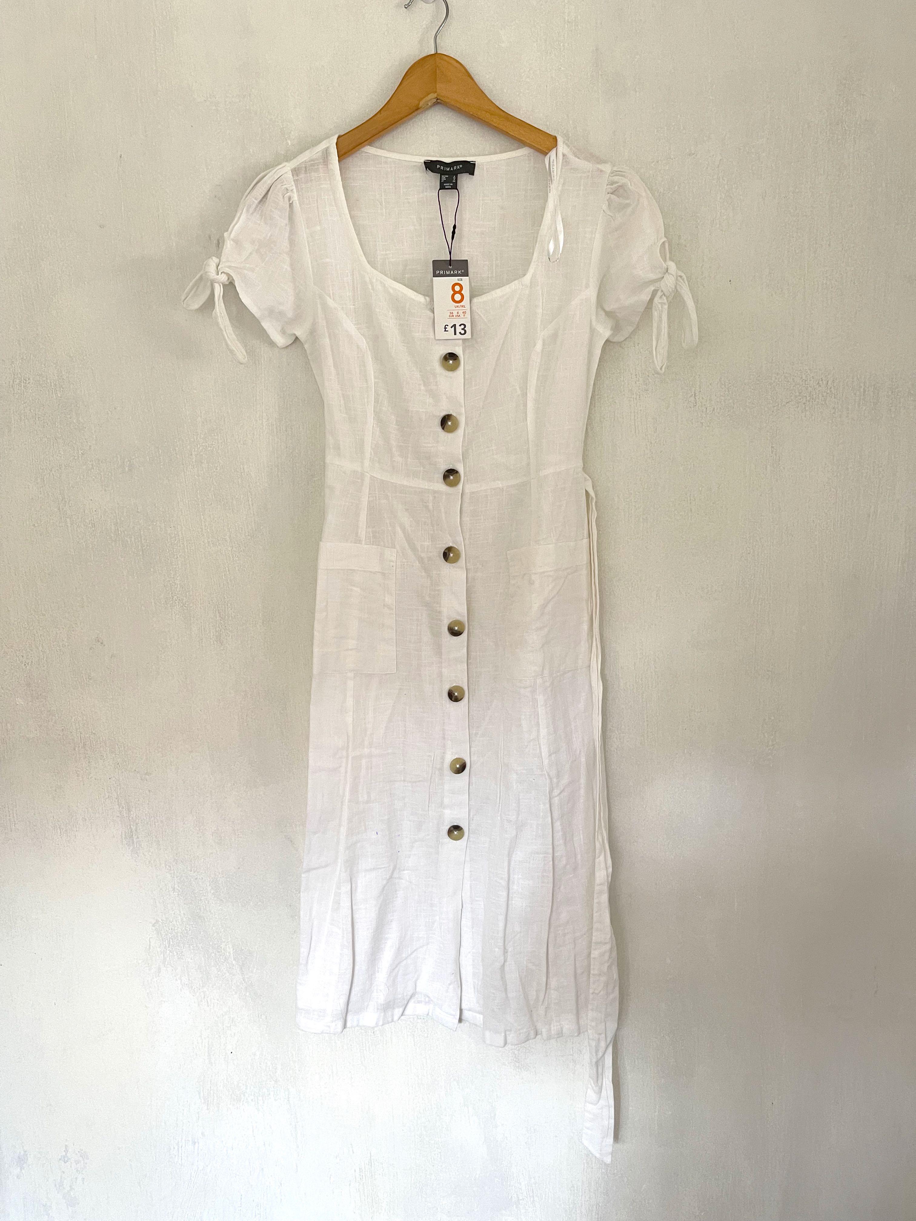 Primark white linen dress (Brand new), Women's Fashion, Dresses & Sets ...