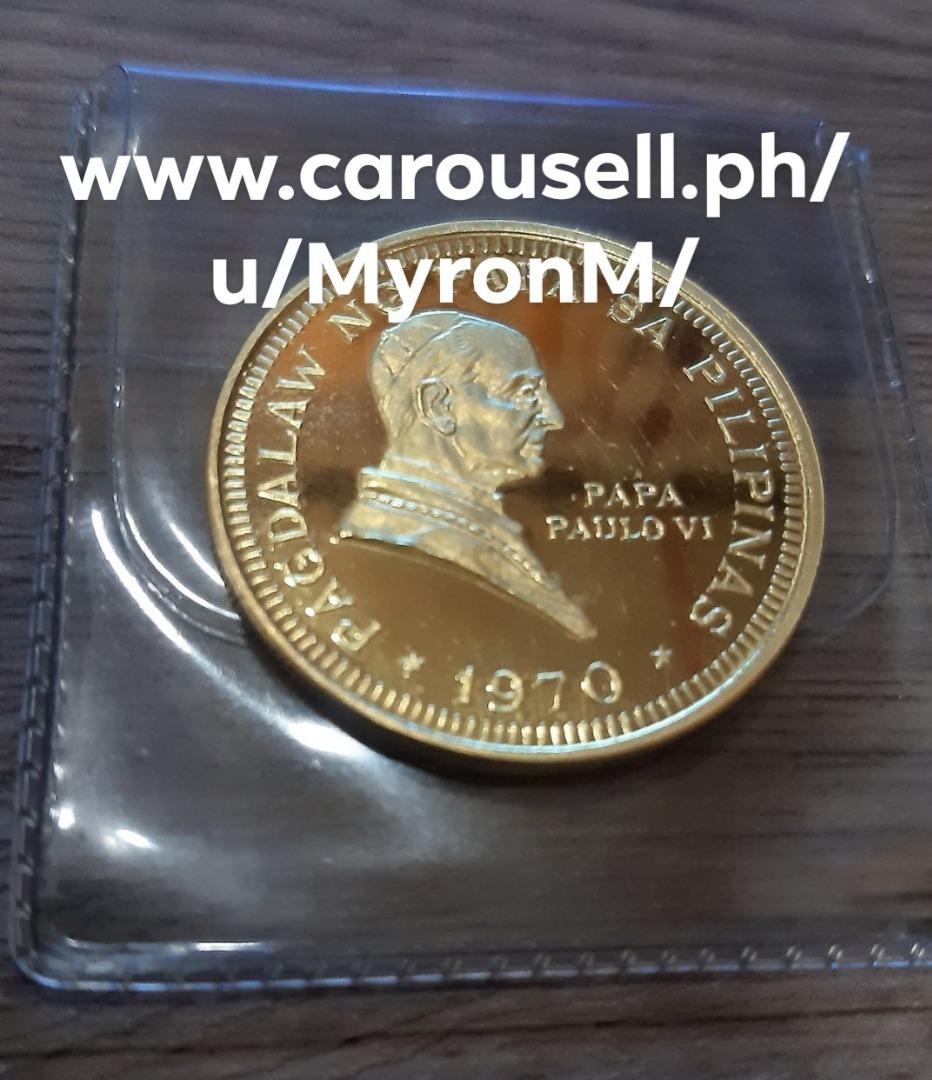 RARE 1970 POPE PAUL VI (PAPA PAULO) FERDINAND MARCOS PESO GOLD COIN ...