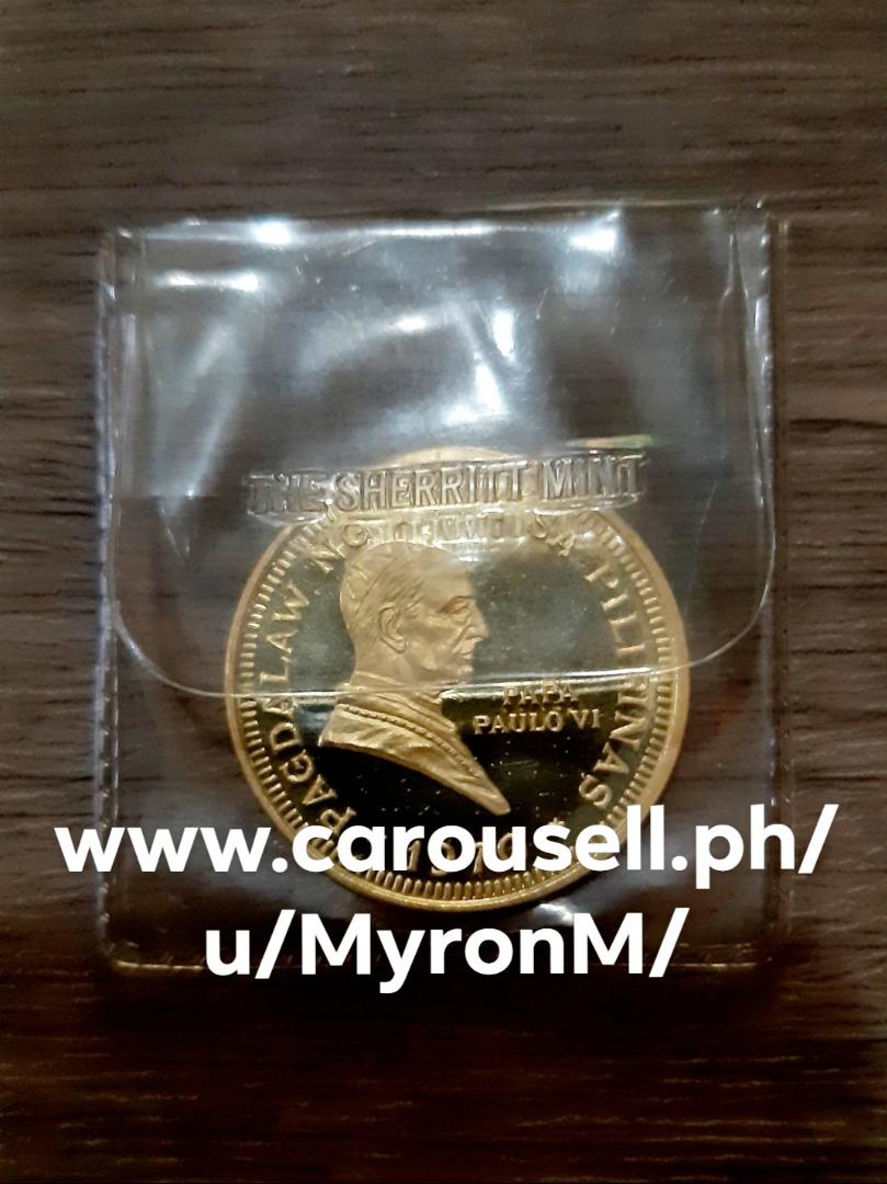 RARE 1970 POPE PAUL VI (PAPA PAULO) FERDINAND MARCOS PESO GOLD COIN ...