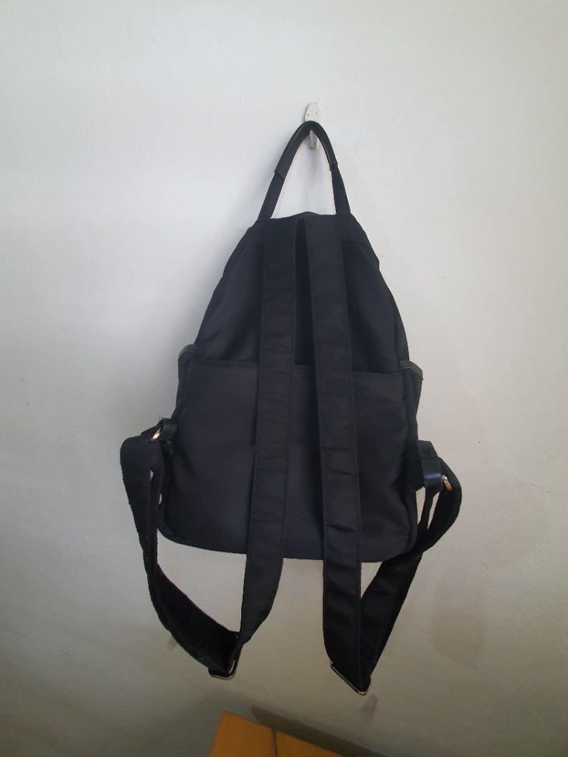 Rare Valentino Ruby 7 Compartments Backpack Black Nylon with Leather ...