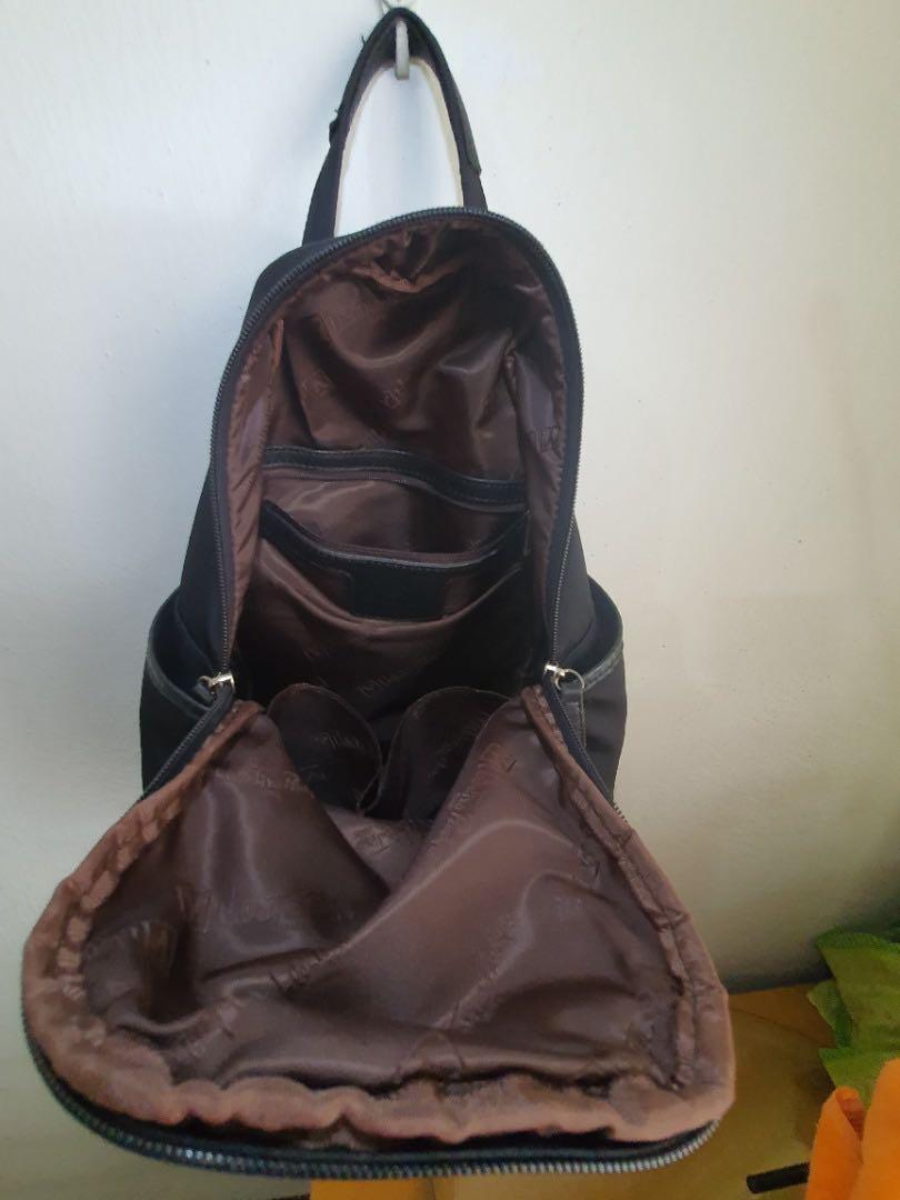 Rare Valentino Ruby 7 Compartments Backpack Black Nylon with Leather ...