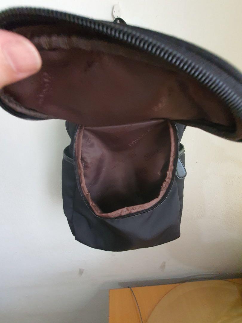 Rare Valentino Ruby 7 Compartments Backpack Black Nylon with Leather ...