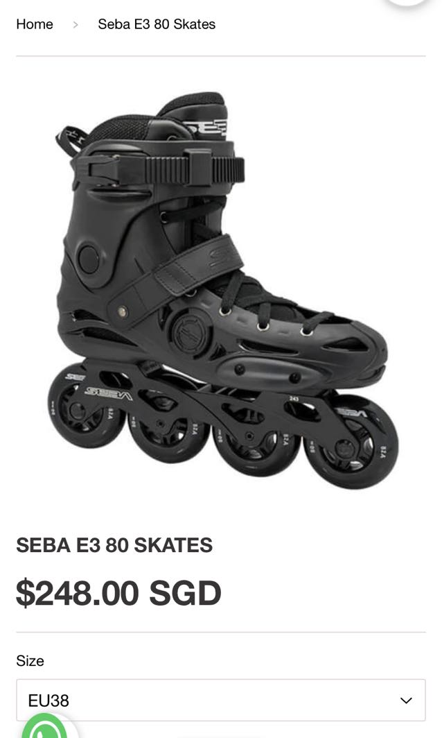 Seba E3 80 Inline Skates (Rollerblades), Sports Equipment, Sports ...