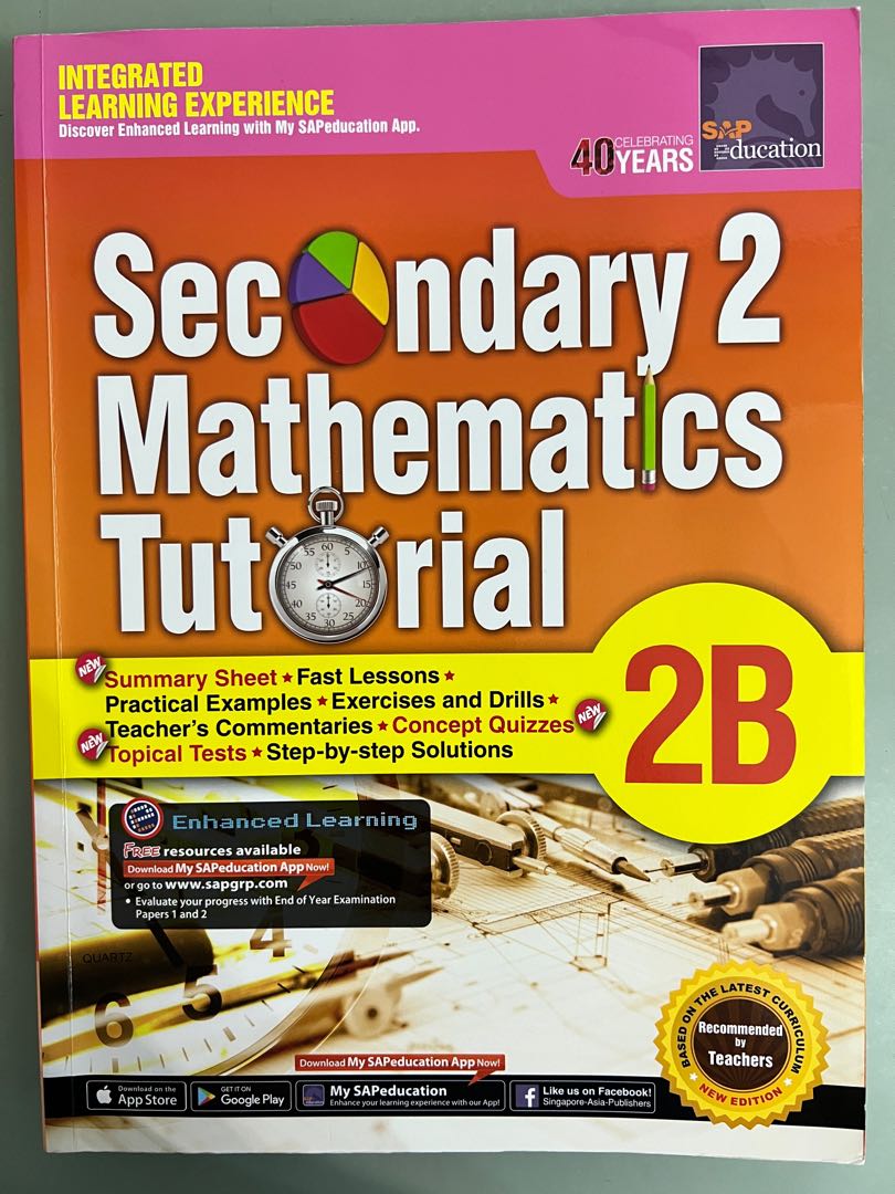 Secondary 2 Mathematics Tutorial 2B, 興趣及遊戲, 書本 & 文具, 教科書 - Carousell