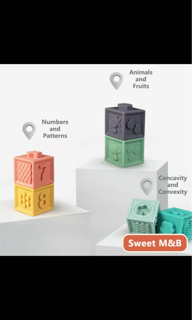 Soft rubber baby blocks, Babies & Kids, Infant Playtime on Carousell