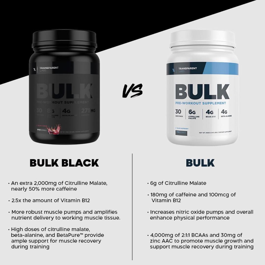 TRANSPARENT LABS BULK BLACK PRE WORKOUT FOR FITNESS/GYM/TRAINING ...