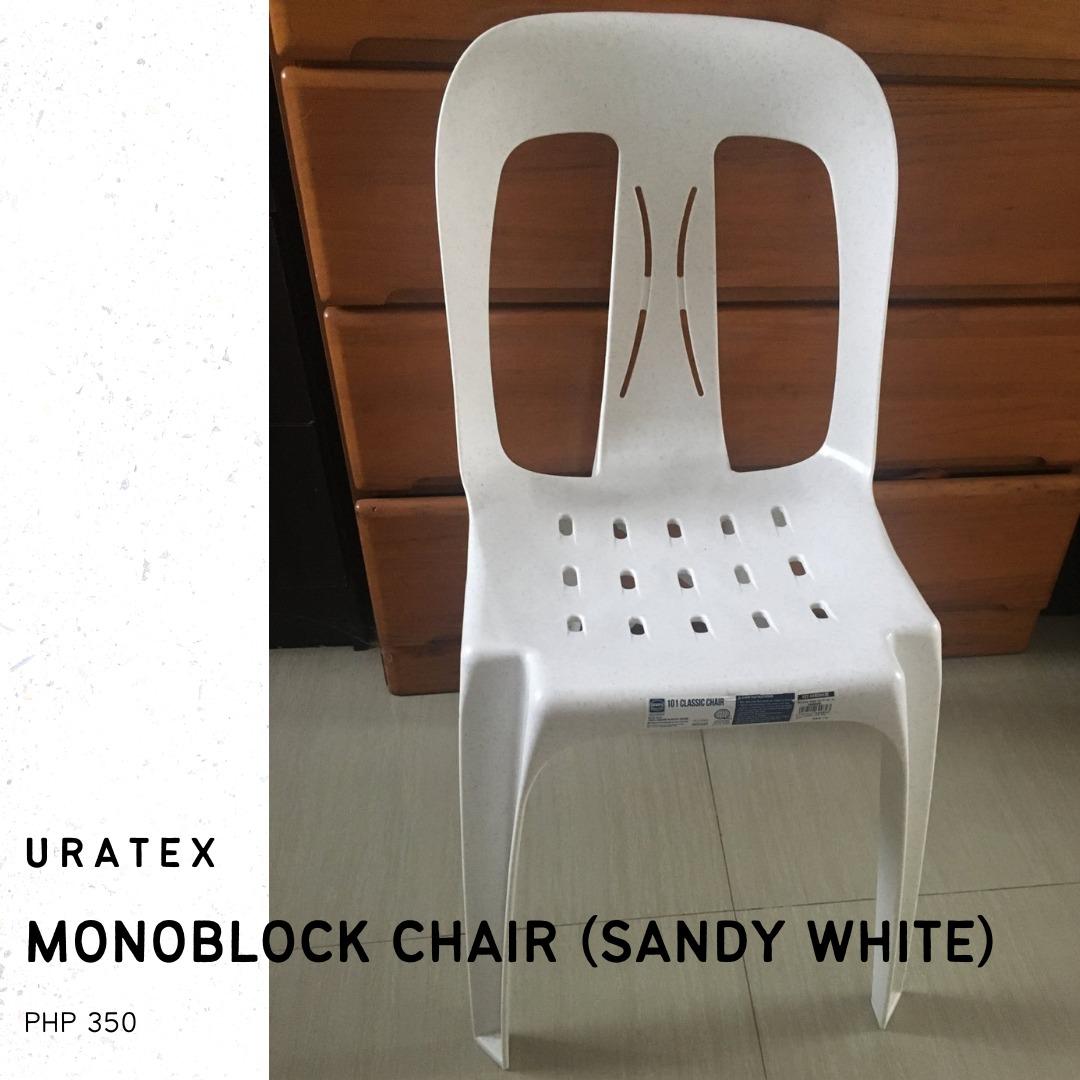 URATEX Monoblock Chair (Sandy White), Furniture & Home Living ...