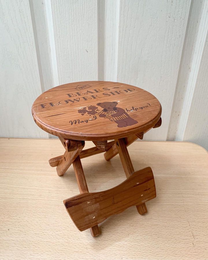 Wooden Stool Chari/ Bear Wooden Stool chair, Furniture & Home Living ...