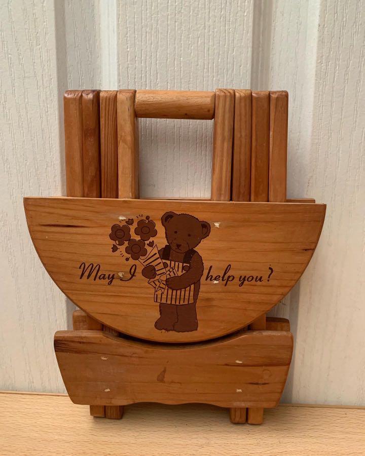 Wooden Stool Chari/ Bear Wooden Stool chair, Furniture & Home Living ...