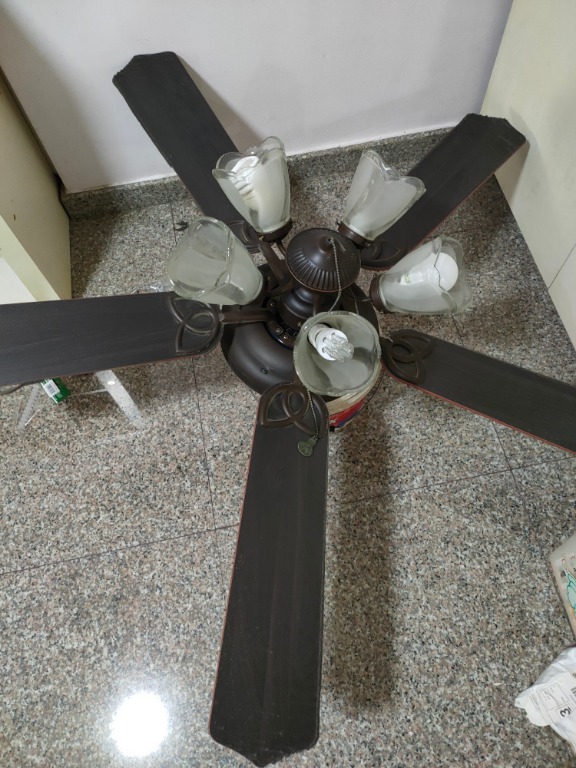 52inch, 5blades ceiling fan with light kit (used), TV & Home Appliances ...