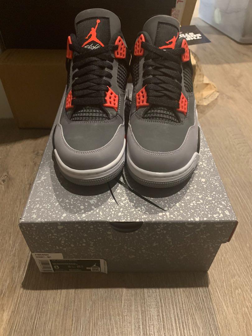 Air Jordan 4 Retro Infrared, Men's Fashion, Footwear, Sneakers on Carousell