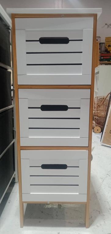 ANKO 3 DRAWER BAMBOO FRAMED UNIT, Furniture & Home Living, Furniture ...