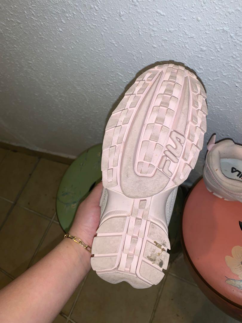 Baby pink fila disruptor, Women's Fashion, Footwear, Sneakers on Carousell