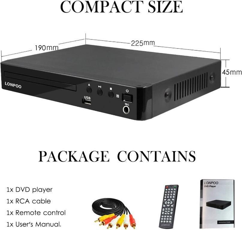 [C4201] LONPOO DVD Player Support Multi Zone Region Code Free, PAL/NTSC ...