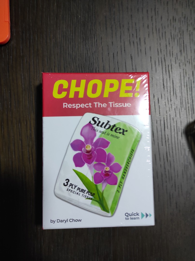 Chope! Card game, Hobbies & Toys, Toys & Games on Carousell