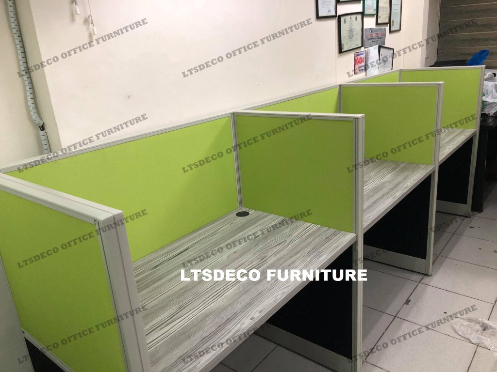 FULL FABRIC CUBICLE LINEAR TABLE TYPE OFFICE PARTITION FURNITURE ...