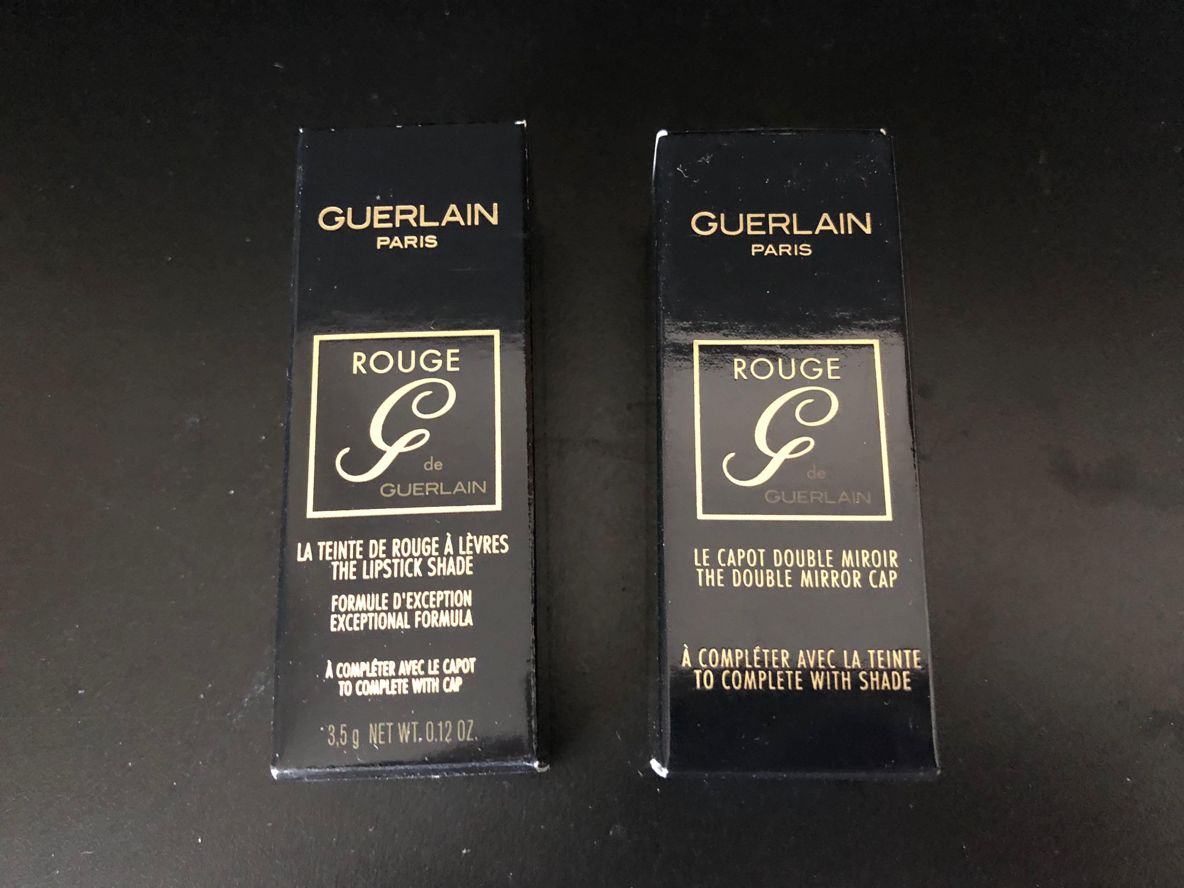 Set of Guerlain Paris Rouge Lipstick and Double Mirror Cap, Beauty ...
