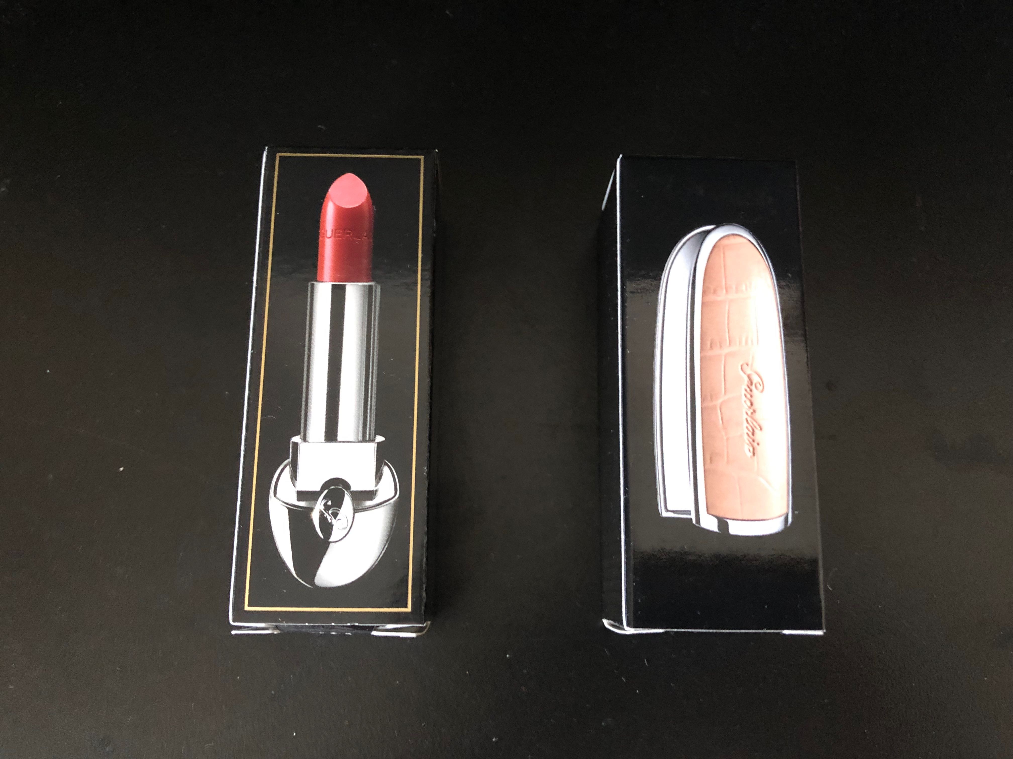 Set of Guerlain Paris Rouge Lipstick and Double Mirror Cap, Beauty ...