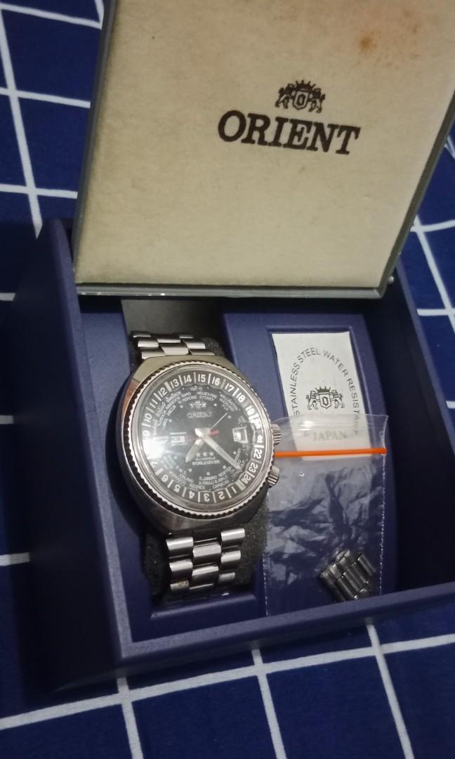 Jam Orient word driver, Fesyen Pria, Jam Tangan di Carousell