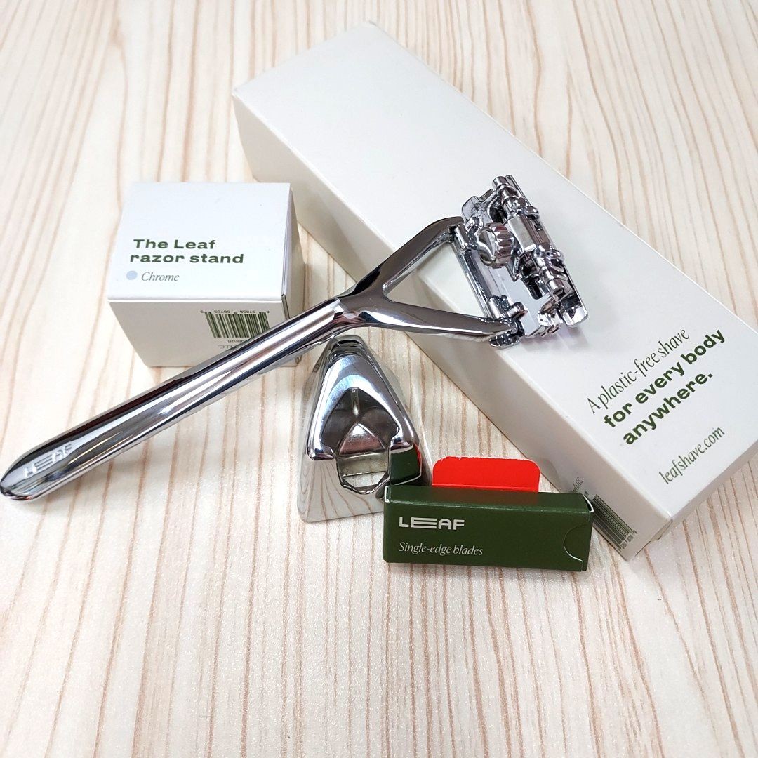 Leaf Shave Razor Set (Chrome), Beauty & Personal Care, Men's Grooming ...
