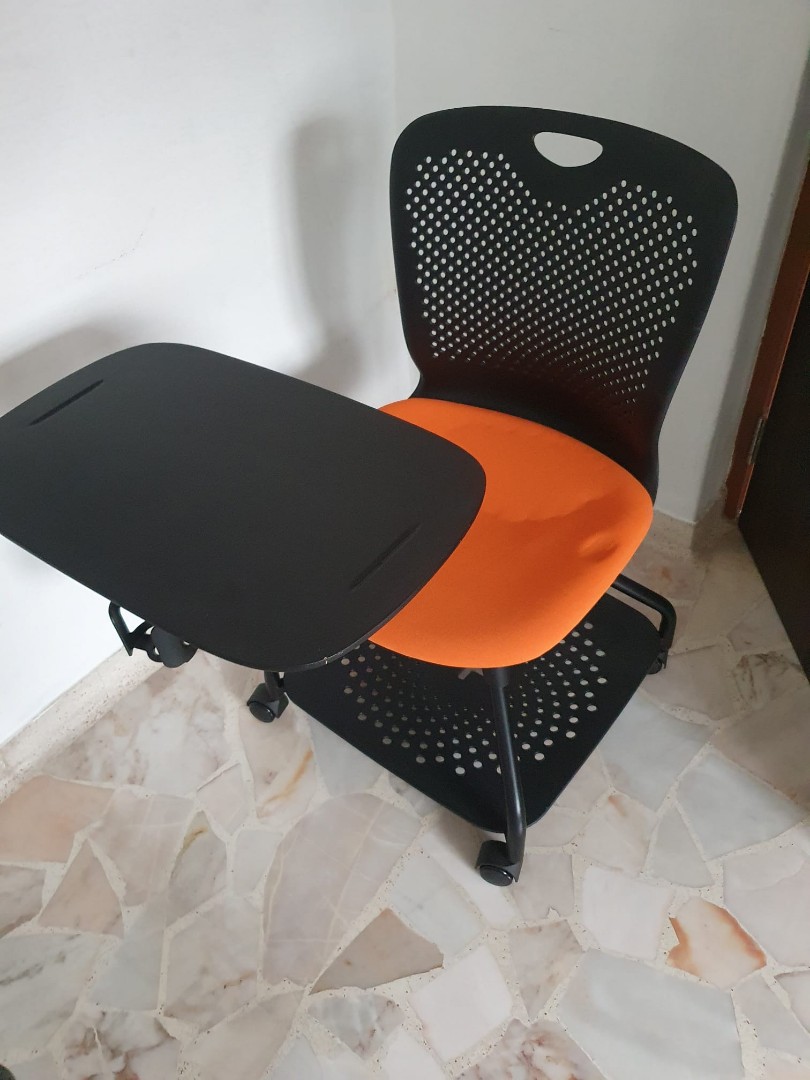 Lecture Chair with table & wheels, Furniture & Home Living, Furniture ...
