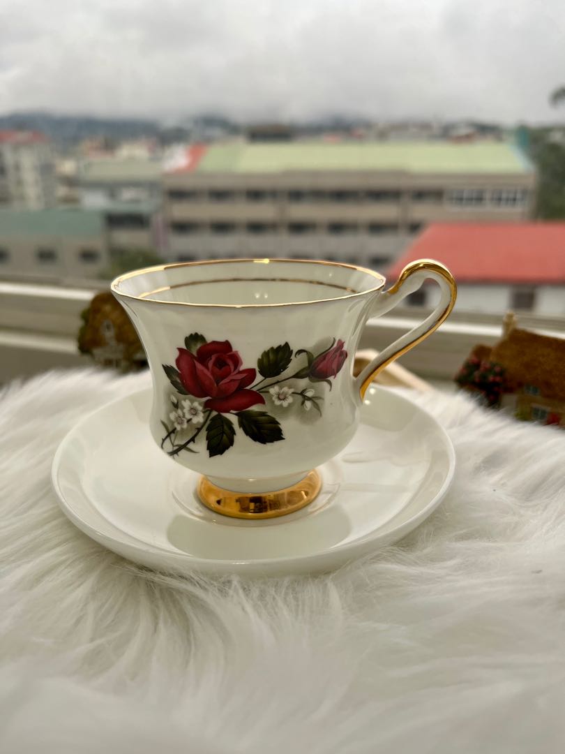 Lubern 22kt cup and wedgwood saucer, Furniture & Home Living ...