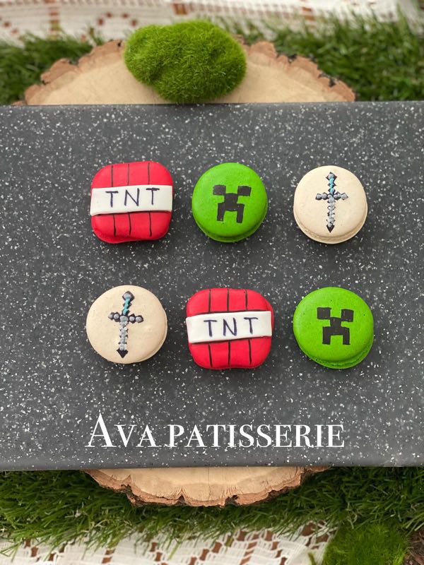 Minecraft macarons, Food & Drinks, Homemade Bakes on Carousell