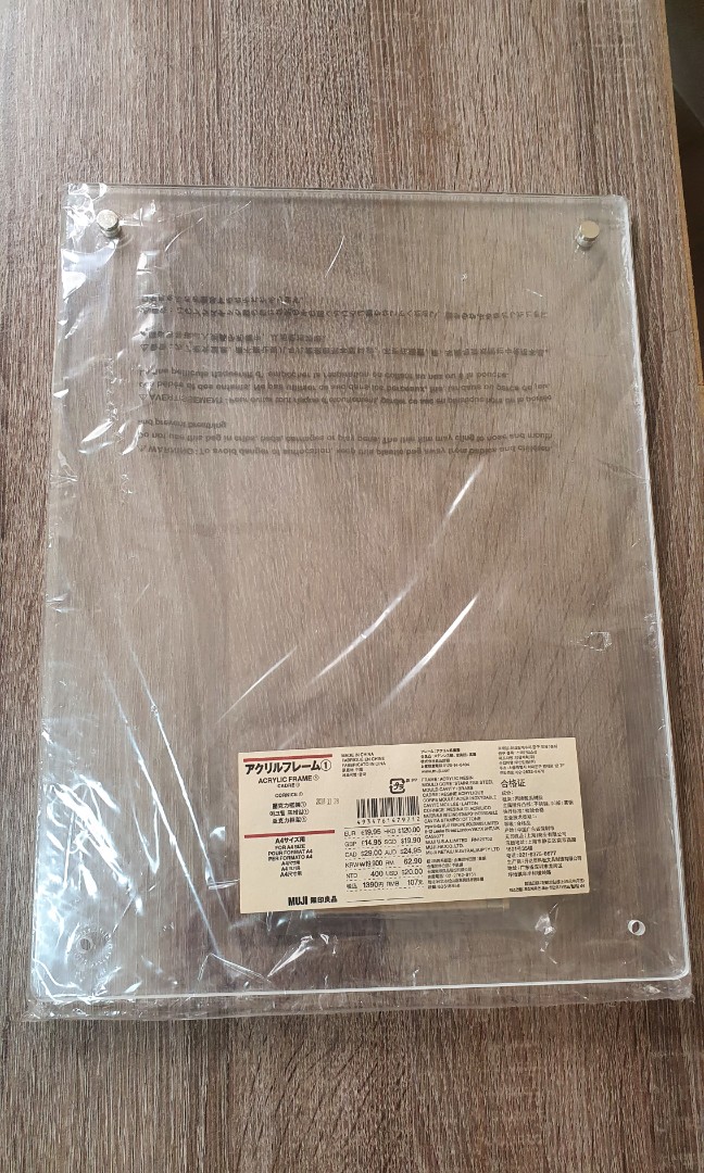 MUJI A4 Standing acrylic frame, Furniture & Home Living, Home Decor ...