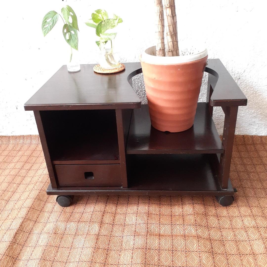 Multipurpose mini cart plant stand with drawer and shelves, Furniture ...