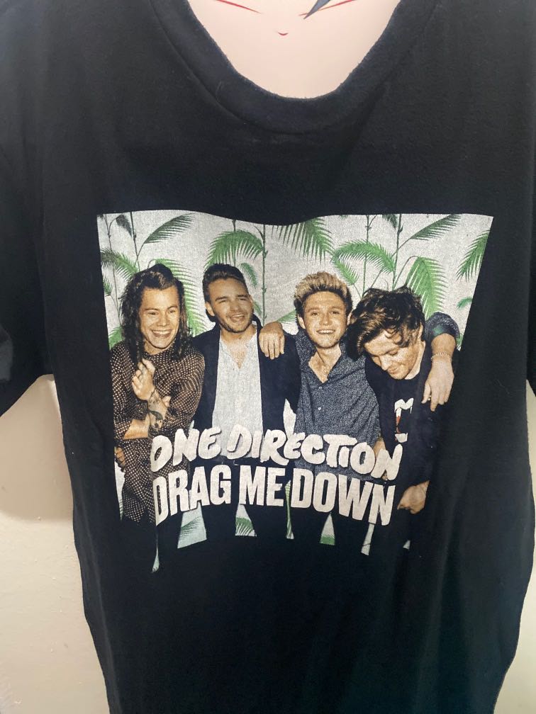 One Direction official band merch black tshirt small, Women's Fashion ...