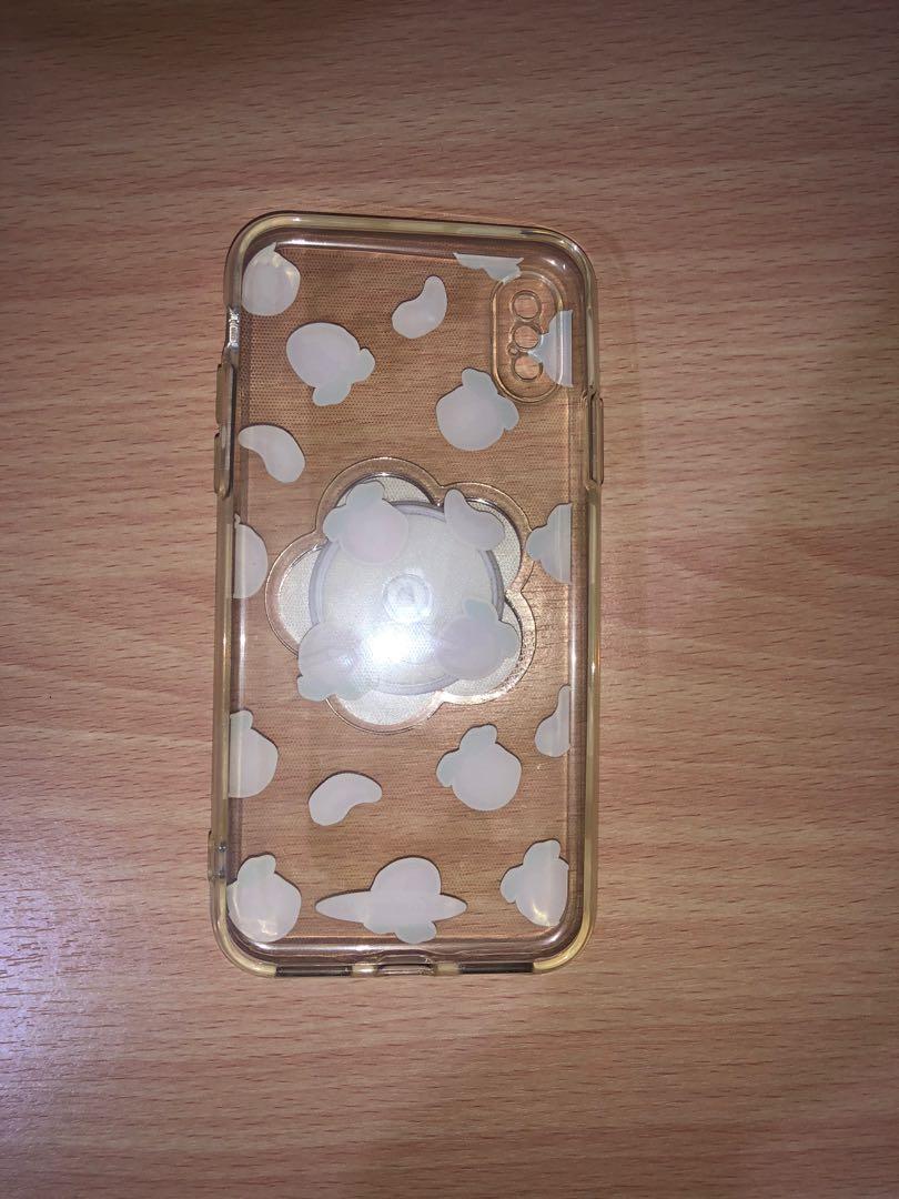 Peach clear with pop socket Iphone X case, Mobile Phones & Gadgets ...