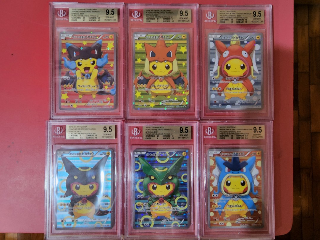 Poncho Pikachu Set BGS 9.5 PSA 10 Charizard Rayquaza Magikarp Gyarados ...