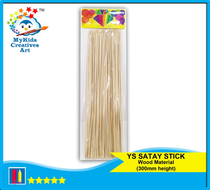 SATAY STICK (WOOD) 300MM, Hobbies & Toys, Stationery & Craft, Craft ...