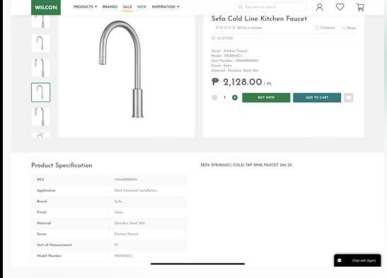 SEFA COLD TAP SINK FAUCET, Furniture & Home Living, Bathroom & Kitchen ...