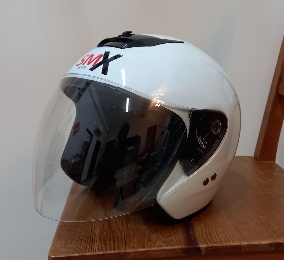 SMX Motorcycle helmet (S) white, Motorcycles, Motorcycle Accessories on ...