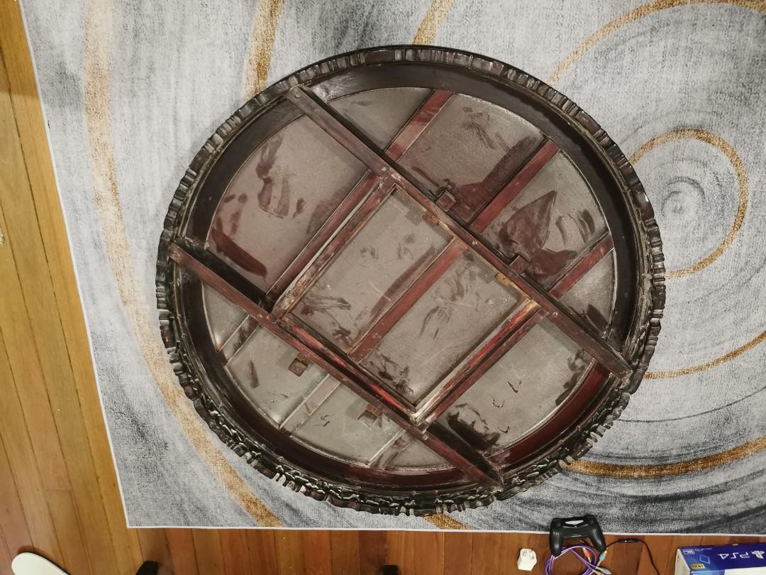 Solid wood dismantlable oriental peranakan style dining table ...