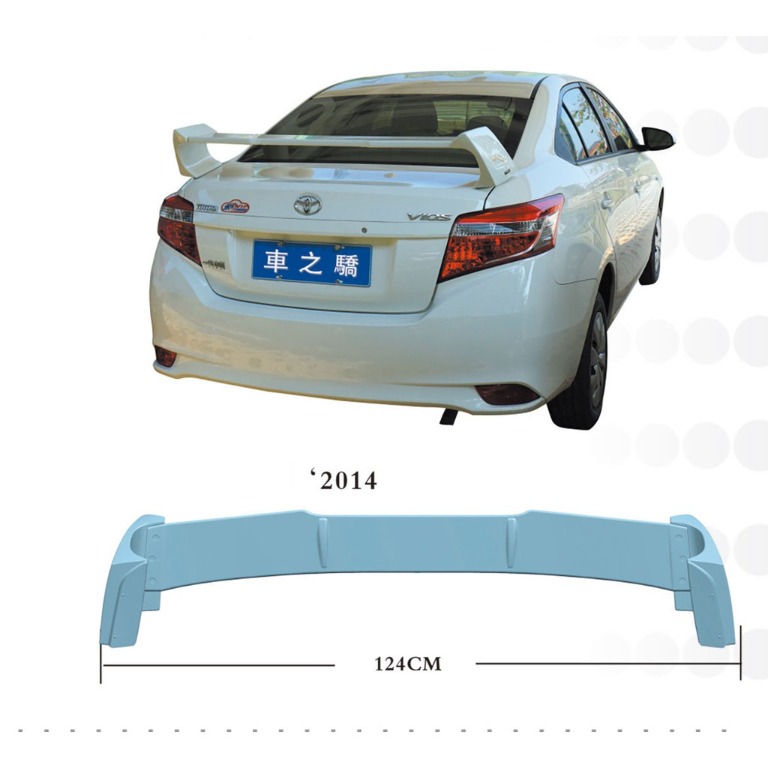 Toyota Vios 2013-2017 TRD High Spoiler, Car Parts & Accessories, Body ...