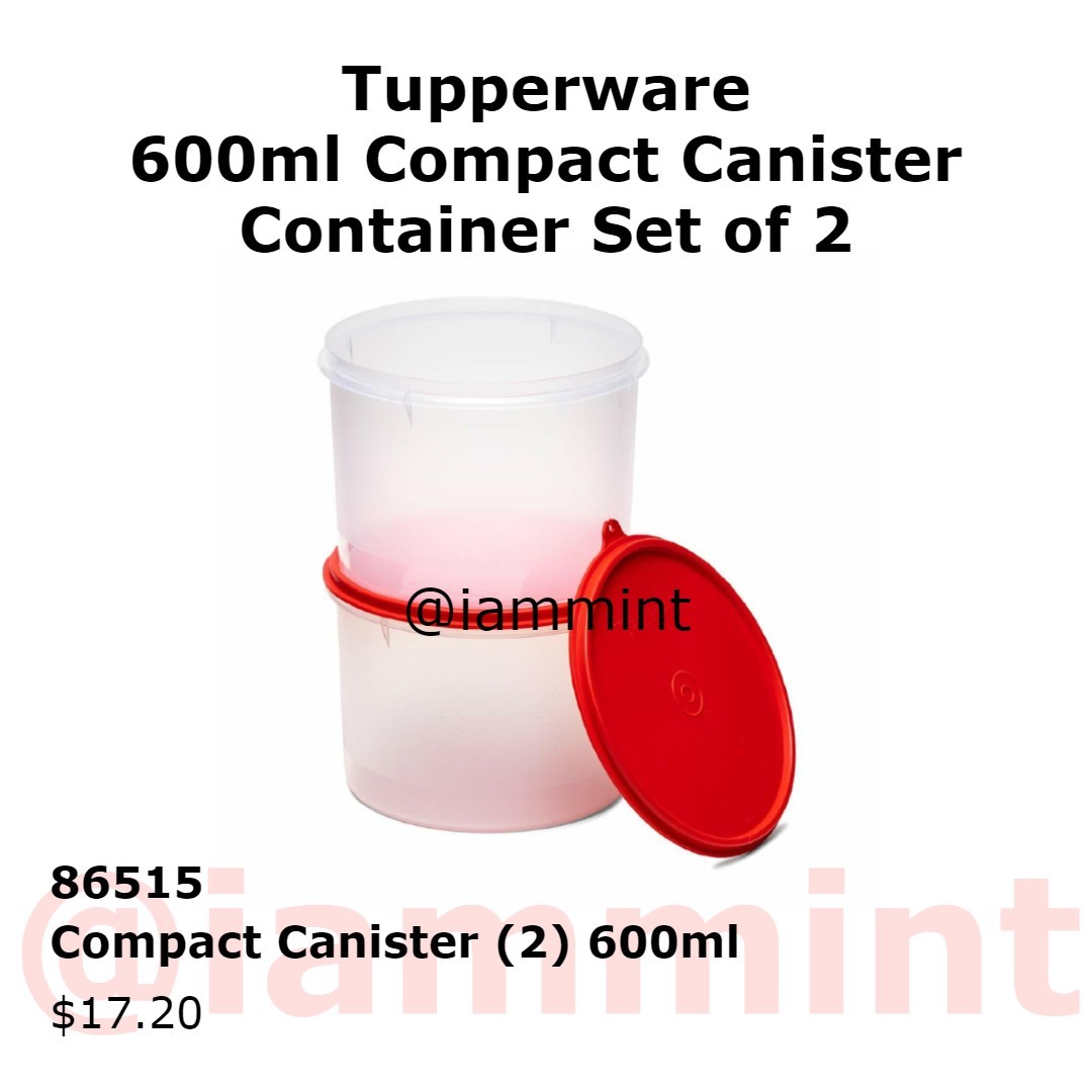 Tupperware 600 ml Compact Modular Round Canister Container Set of 2 ...