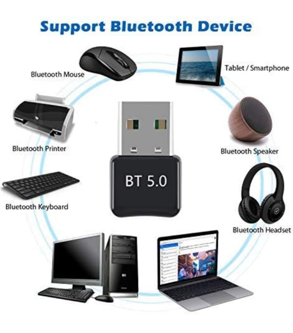 USB Bluetooth 5.0 Adapter Dongle - Maxesla Wireless Bluetooth ...