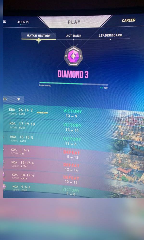 Valorant Diamond 3 Acc! With current Battlepass and 1100vp left, Video ...