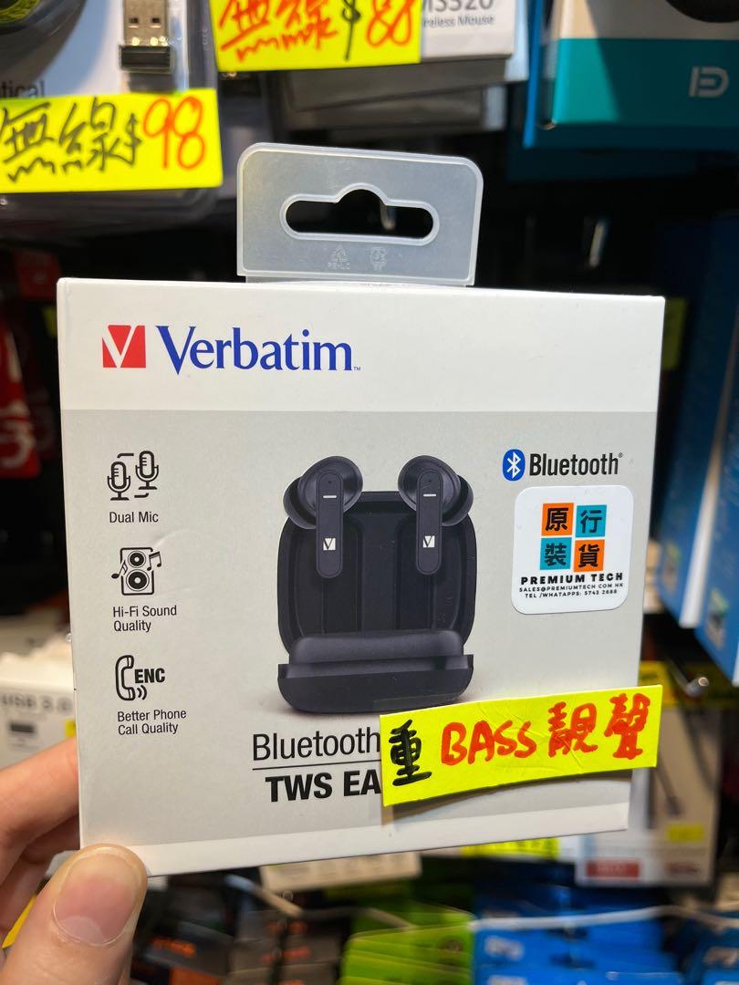 Verbatim Bluetooth 5.3 ENC TWS Earbuds 真無線藍牙耳機 藍牙耳機 無線耳機 靚聲耳機 藍牙, 音響器材 ...
